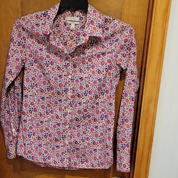 J. Crew | Tops | J Crew Liberty Perfect Shirt Sz 4 | Poshmark